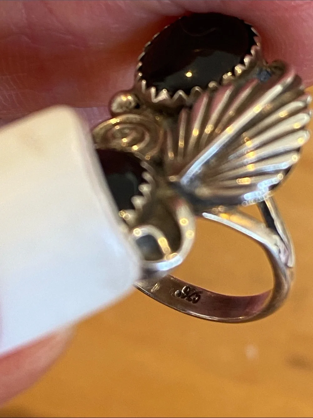 Jewelry | Sterling Silver Black Onyx Double Stone Statement Ring | Poshmark